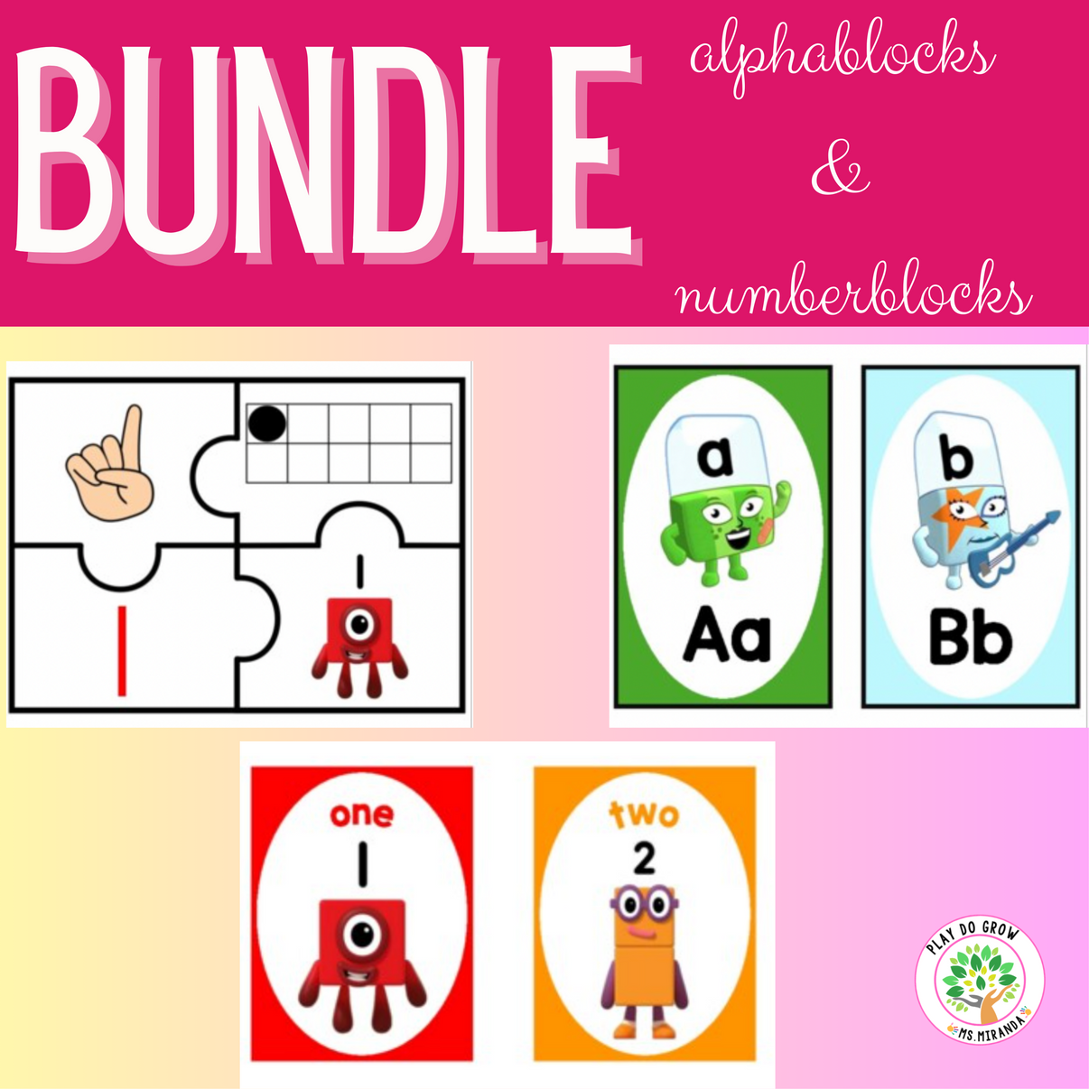 Alphablock & Numberblocks Bundle | Inspired Activities – Play Do Grow