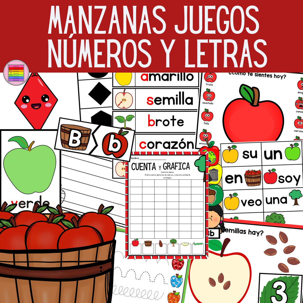 Manzanas Juegos de Letras y Números | Preescolar y Primaria. Actividad ...