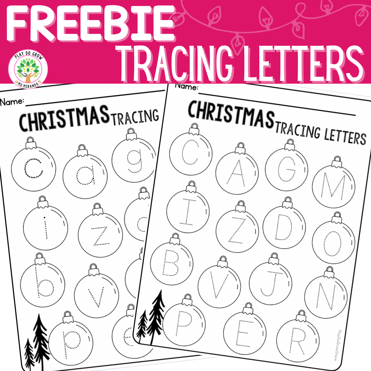 FREE Christmas Letters Tracing Sheet – Play Do Grow
