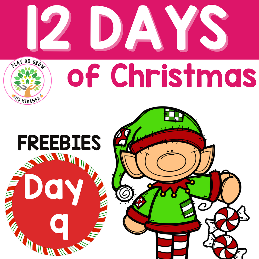 12 Days of Christmas Literacy & Math. Freebie #9 – Play Do Grow
