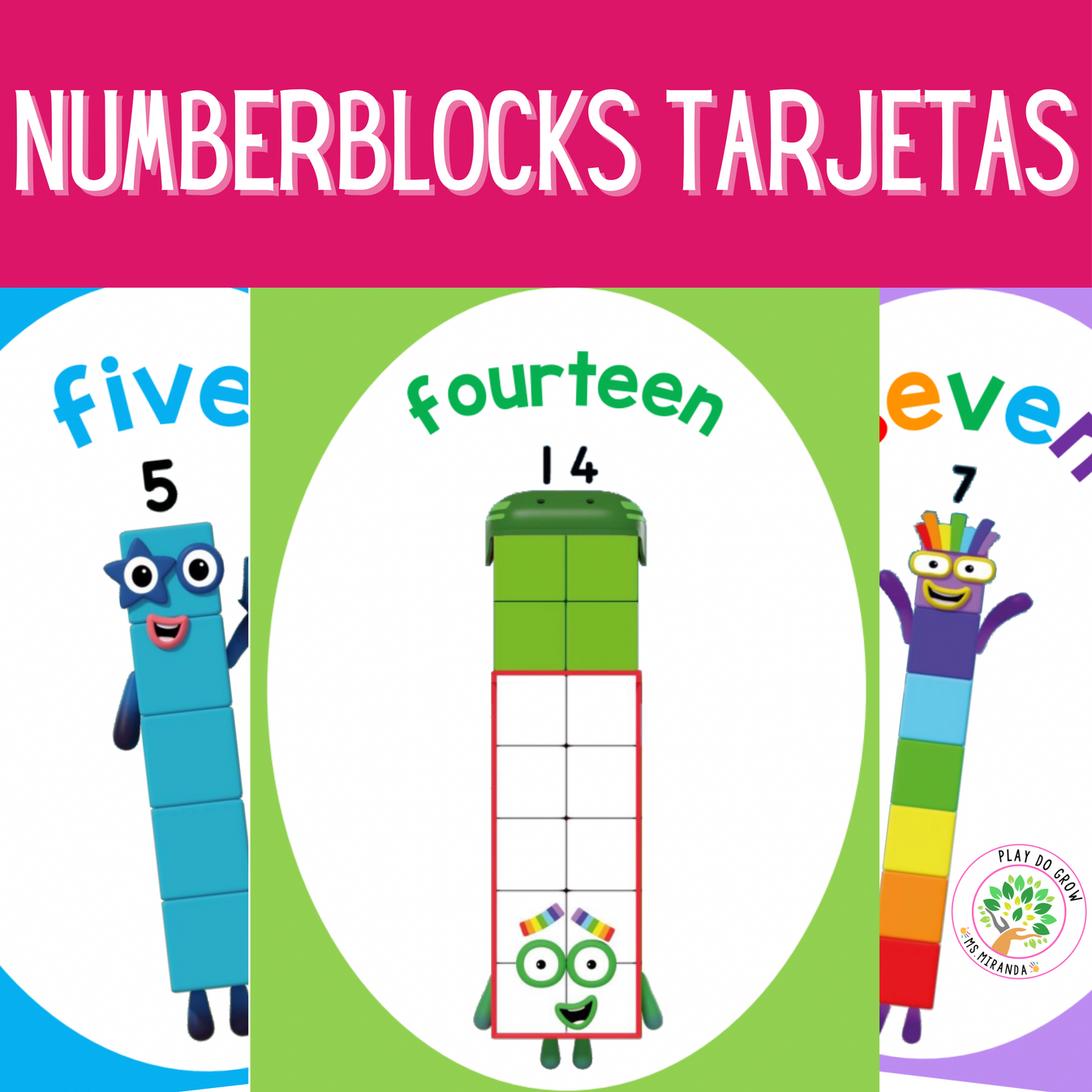 Numberblocks | Tarjetas con números del 1-20 – Play Do Grow