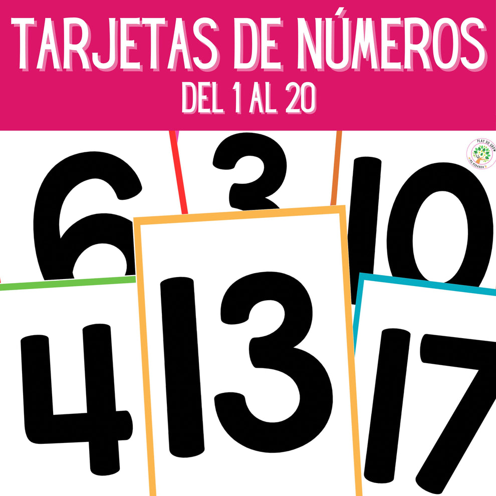 GRATIS Tarjetas de Números del 1 al 20 | Preescolar y Primaria. Matemá ...